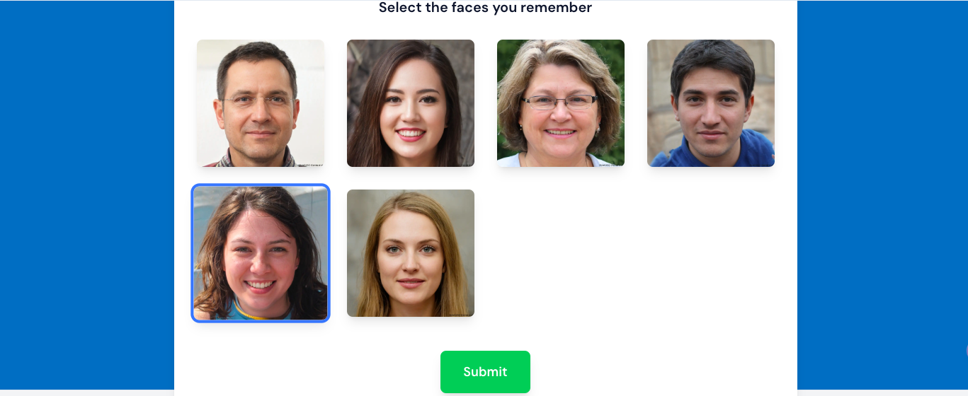 Free Face Recognition Test Online | Human Benchmark Test